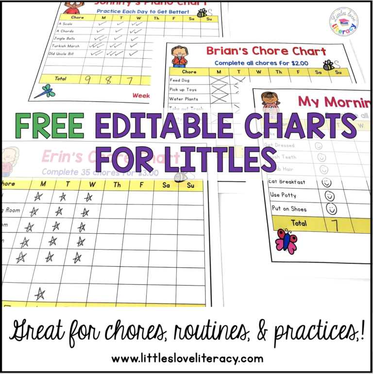 Editable Charts for Littles - Littles Love Learning