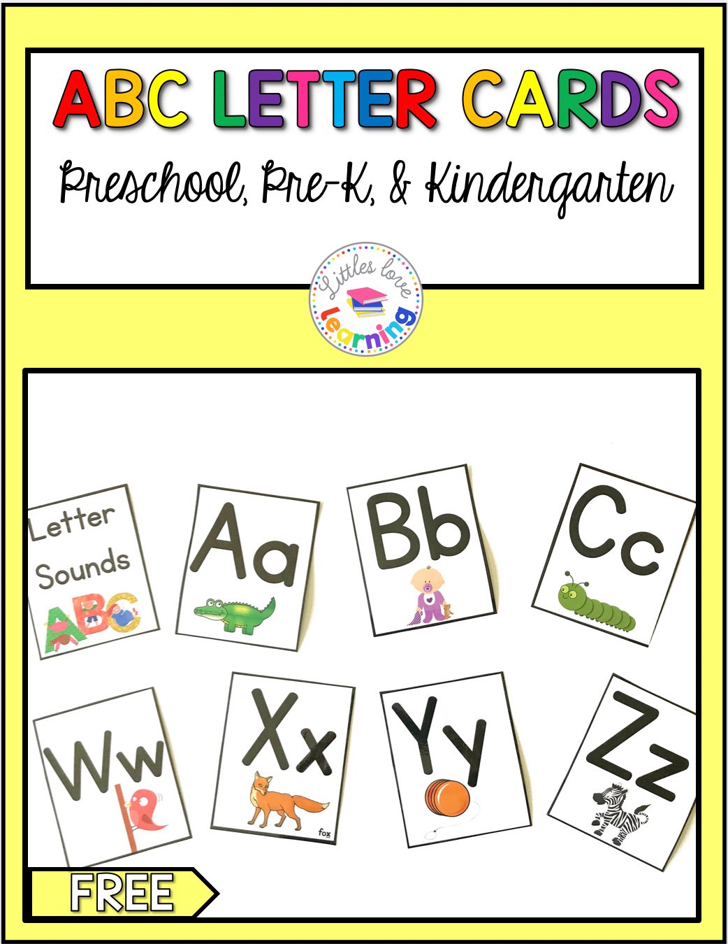 FREE Preschool & Kindergarten ABC Flashcards & Printable Chart