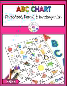 FREE Preschool & Kindergarten ABC Flashcards & Printable Chart