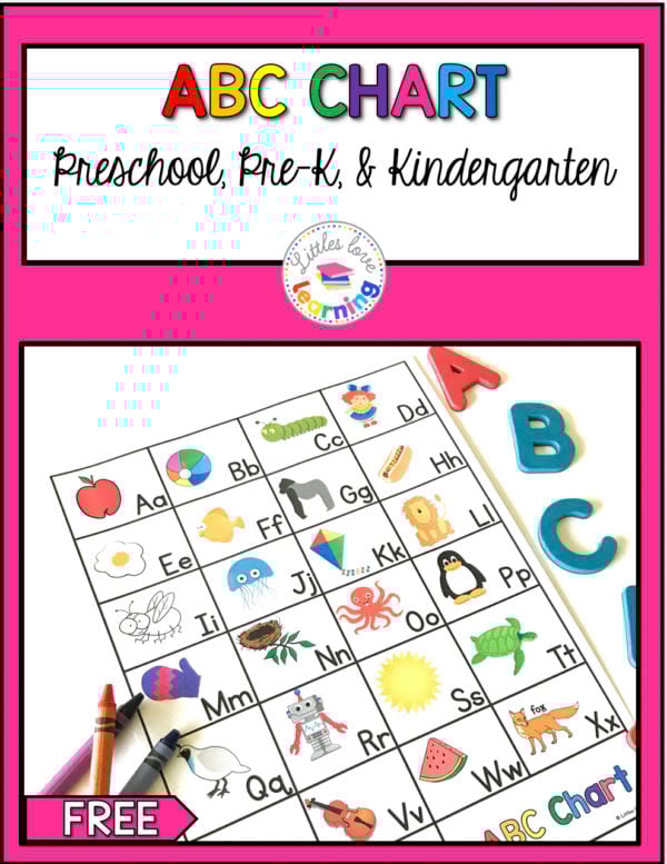 FREE Preschool & Kindergarten ABC Flashcards & Printable Chart
