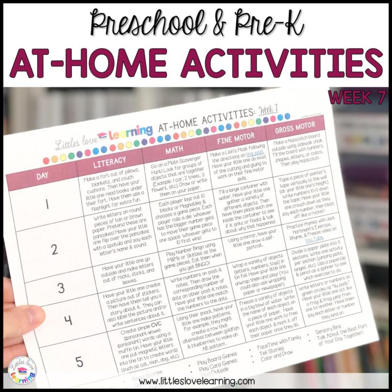 One Full Week of Learning at Home with Your Preschooler (That's FREE!)