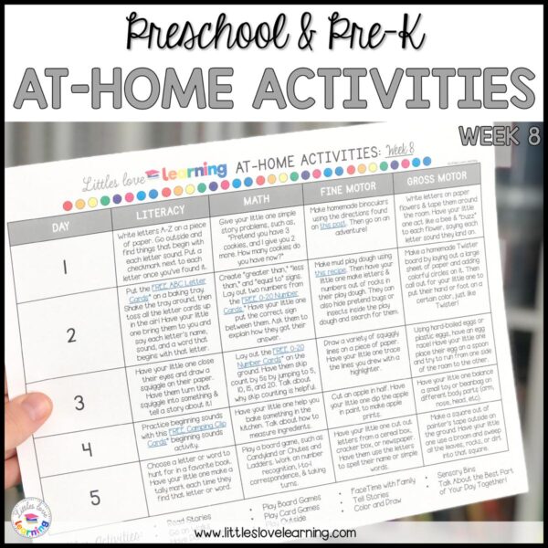 20 FREE Learning Activities For Parents of Preschoolers to Do at Home