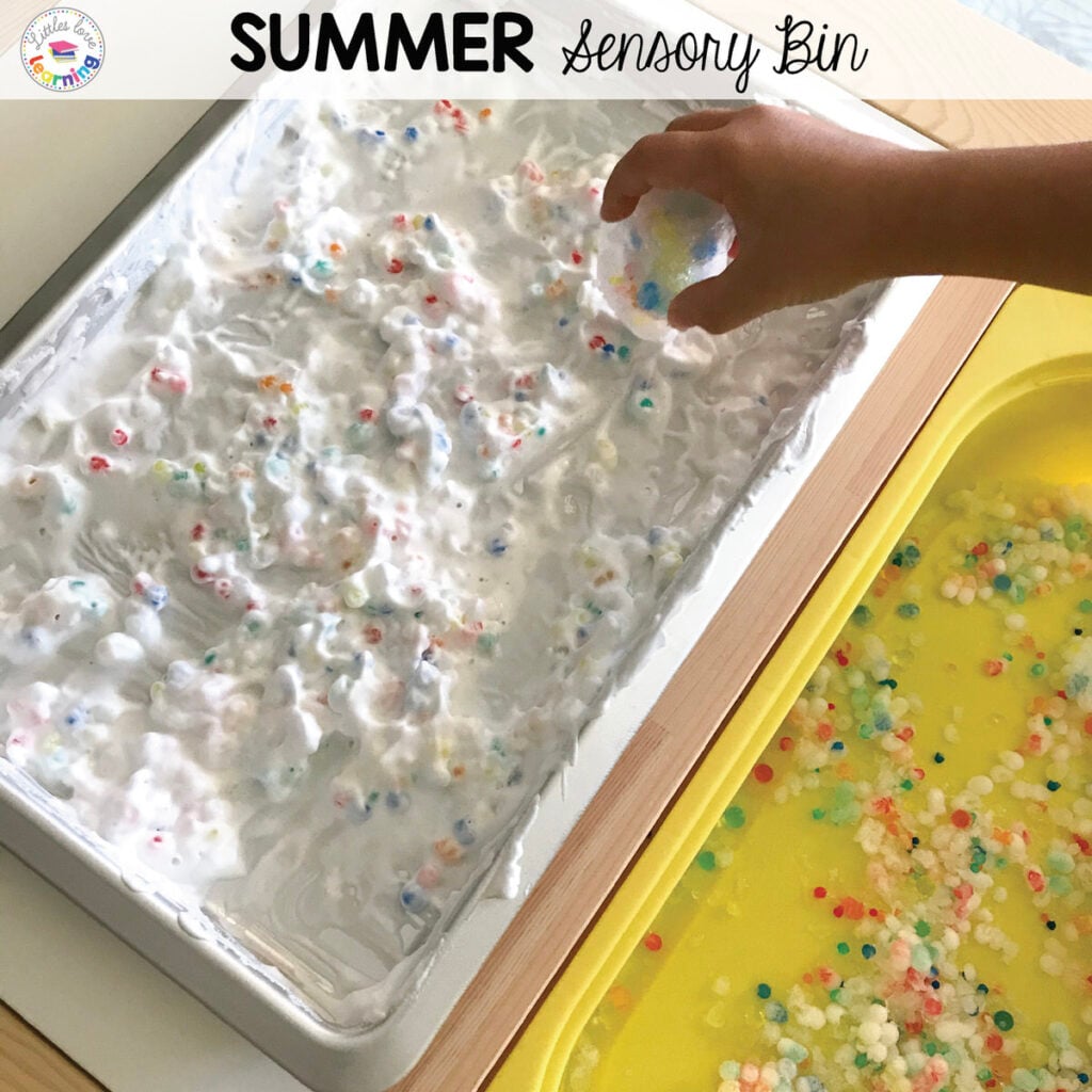 The Easiest Preschool Summer Sensory Bin: Water Beads!