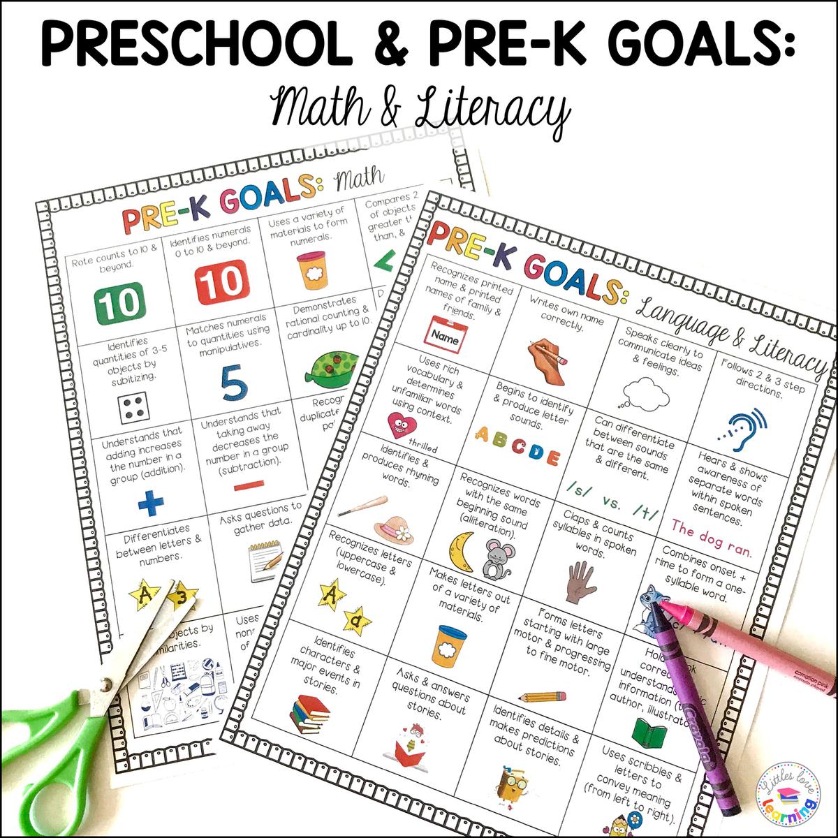 Printable Preschool & Pre-K Assessment Pack (Standards-Based)