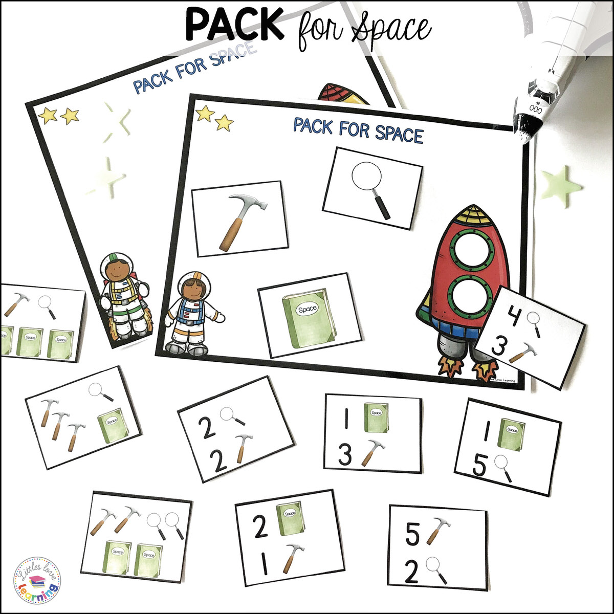 Way Out In Space Preschool Activity Pack (Math & Literacy Printables)