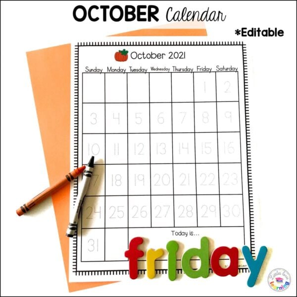 Editable Monthly Calendars for Preschool & Kindergarten