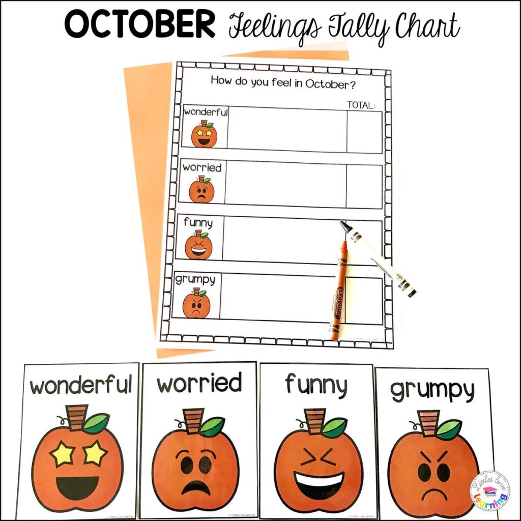 Monthly Feeling Cards & Tally Charts for Preschool & Kindergarten