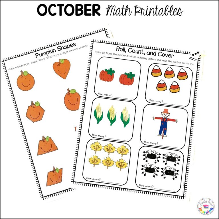 Printable Learning Binder for October (Preschool & Pre-K)