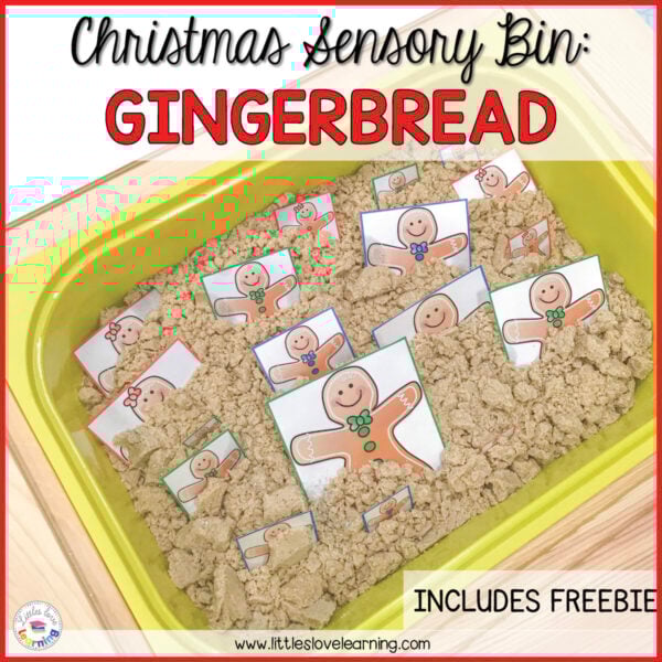 CHRISTMAS SENSORY BIN IDEA: GINGERBREAD SENSORY BIN - Littles Love Learning