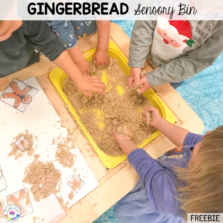 CHRISTMAS SENSORY BIN IDEA: GINGERBREAD SENSORY BIN - Littles Love Learning