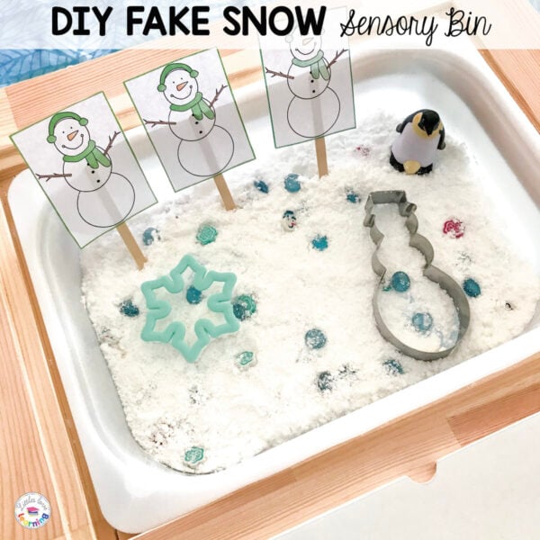 2 Ingredient Fake Snow Recipe for Sensory Play That's Actually Cold!