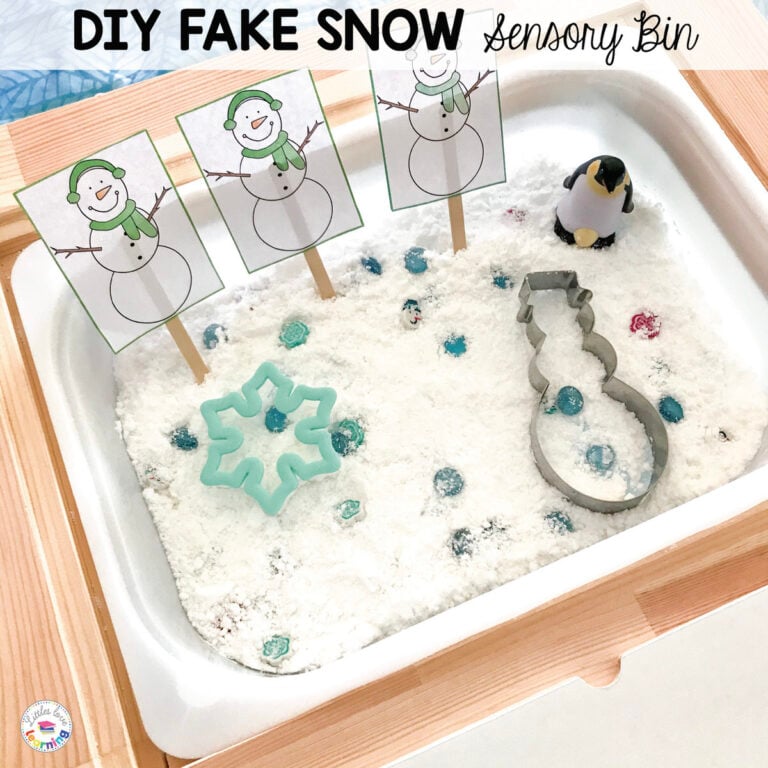 2 Ingredient Fake Snow Recipe for Sensory Play That's Actually Cold!