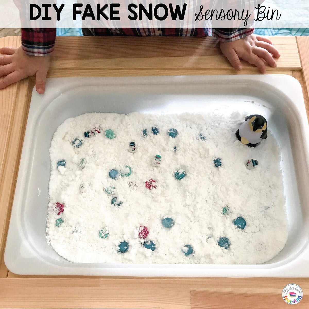 2 Ingredient Fake Snow Recipe for Sensory Play That's Actually Cold!