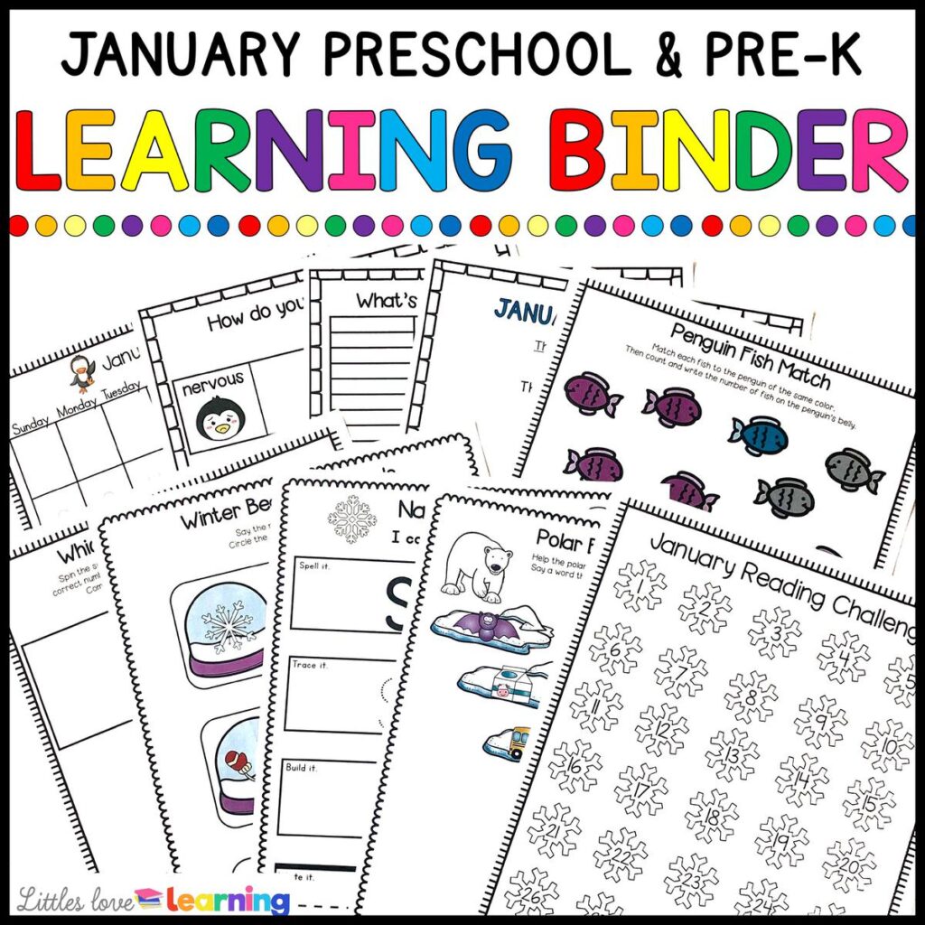 Yearlong Preschool Learning Binder Bundle for Circle Time