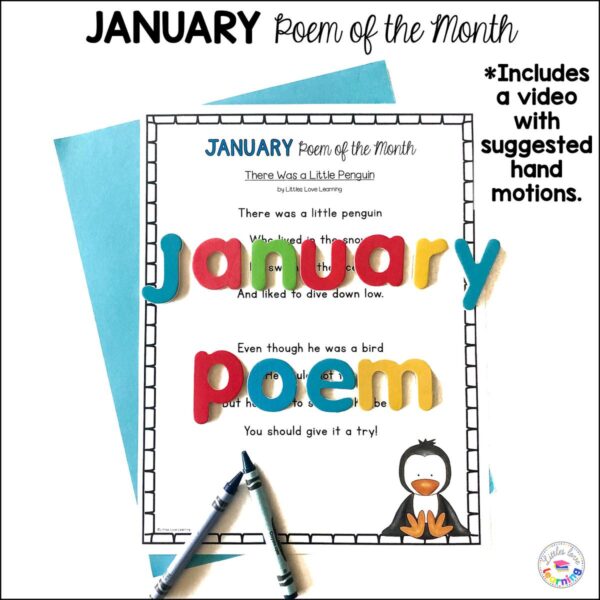 Poem of the Month Printables for Preschool, Pre-K, & Kindergarten