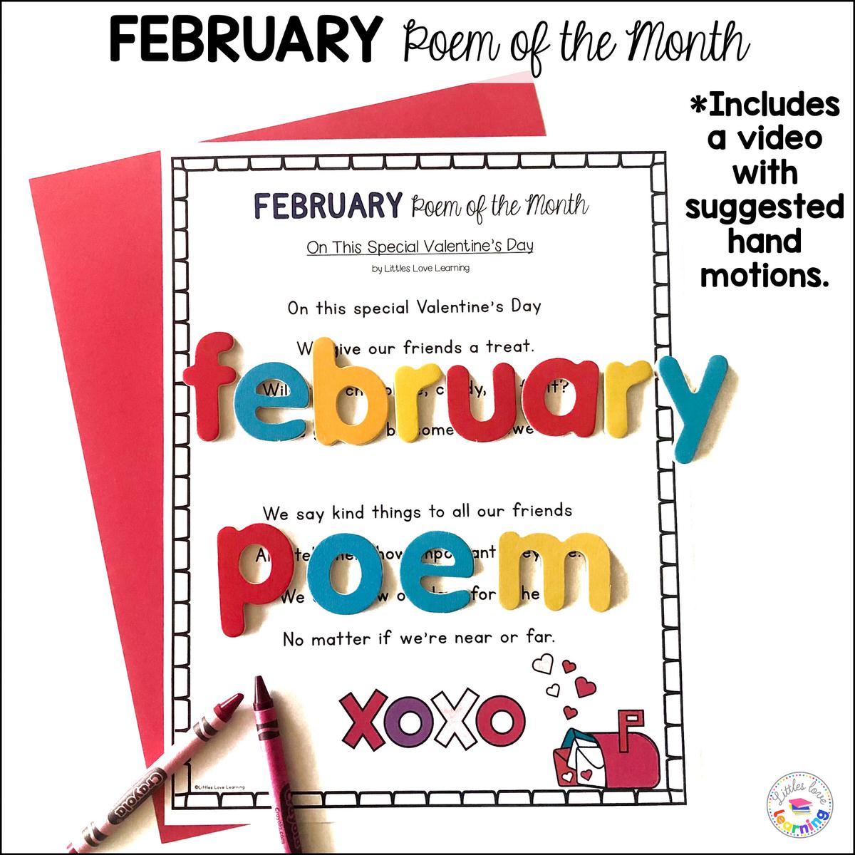 Poem of the Month Printables for Preschool, Pre-K, & Kindergarten