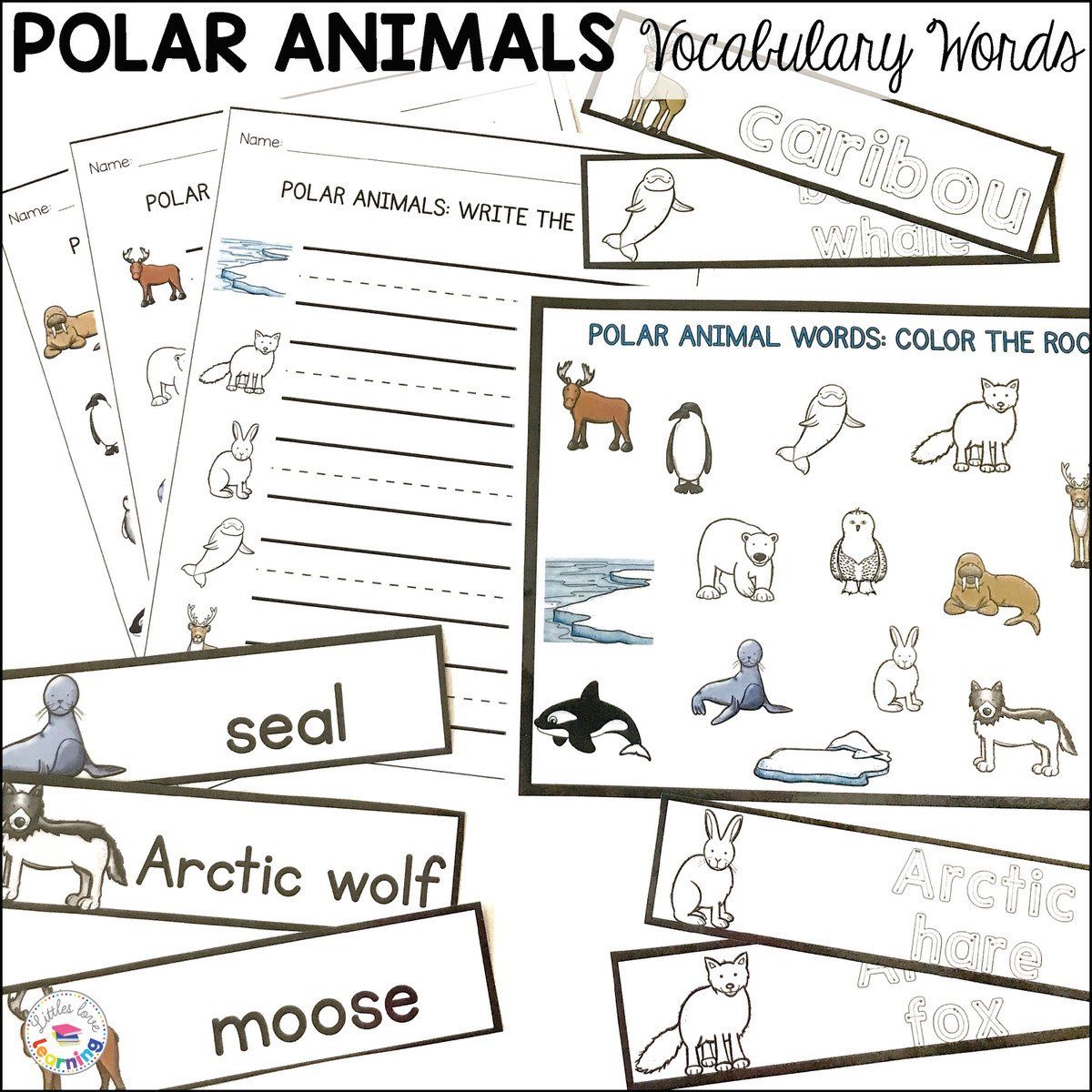 The MOST FUN Polar Habitats Activity Pack Math/Literacy Printables