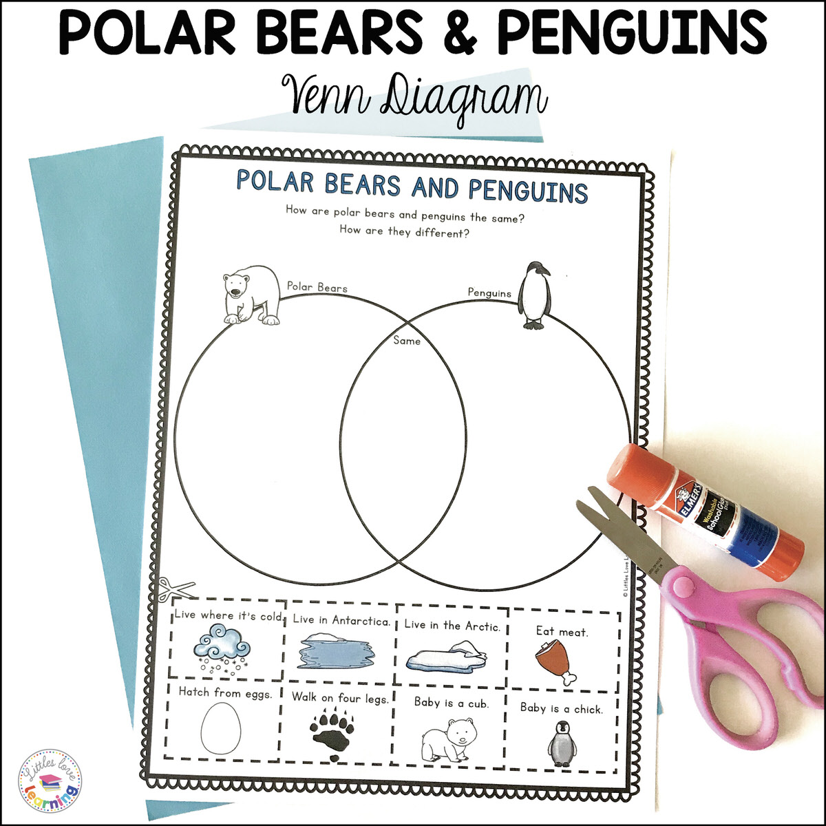 The MOST FUN Polar Habitats Activity Pack Math/Literacy Printables