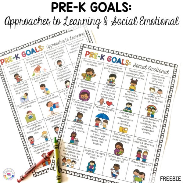 FREE Printable Pre-K Goals for Preschool Parents & Teachers