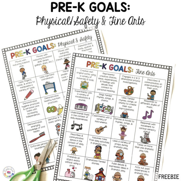 FREE Printable Pre-K Goals for Preschool Parents & Teachers