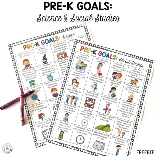 FREE Printable Pre-K Goals for Preschool Parents & Teachers