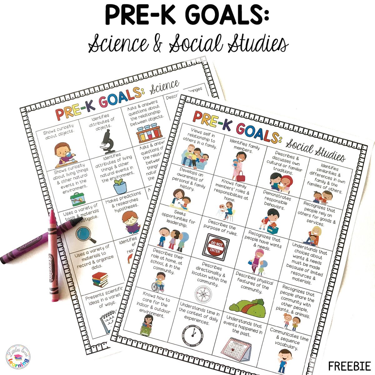 FREE Printable Pre-K Goals for Preschool Parents & Teachers