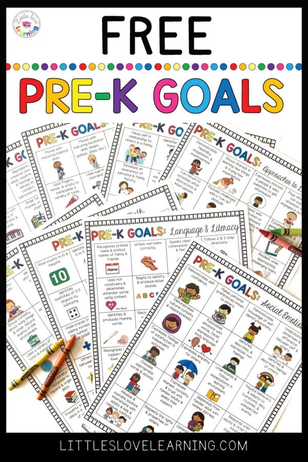 FREE Printable Pre-K Goals for Preschool Parents & Teachers