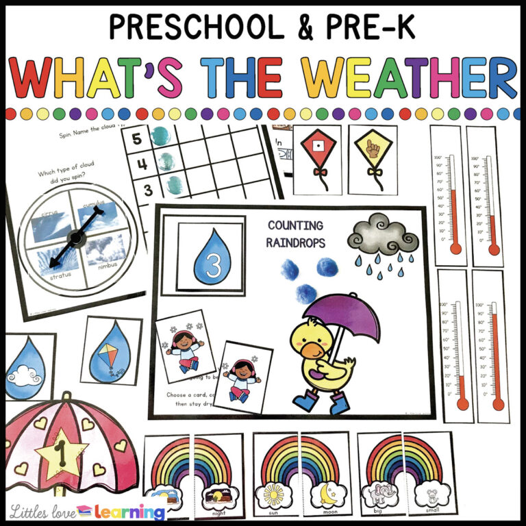 What's the Weather? Preschool & Pre-K Math & Literacy Printables