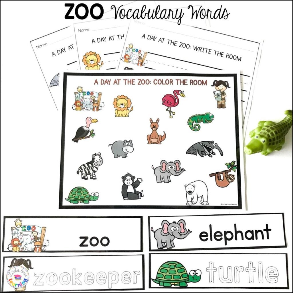 WILD Zoo Animal Preschool & Pre-K Math & Literacy Printables