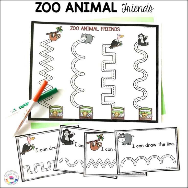 WILD Zoo Animal Preschool & Pre-K Math & Literacy Printables