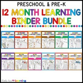 Yearlong Preschool Learning Binder Bundle for Circle Time
