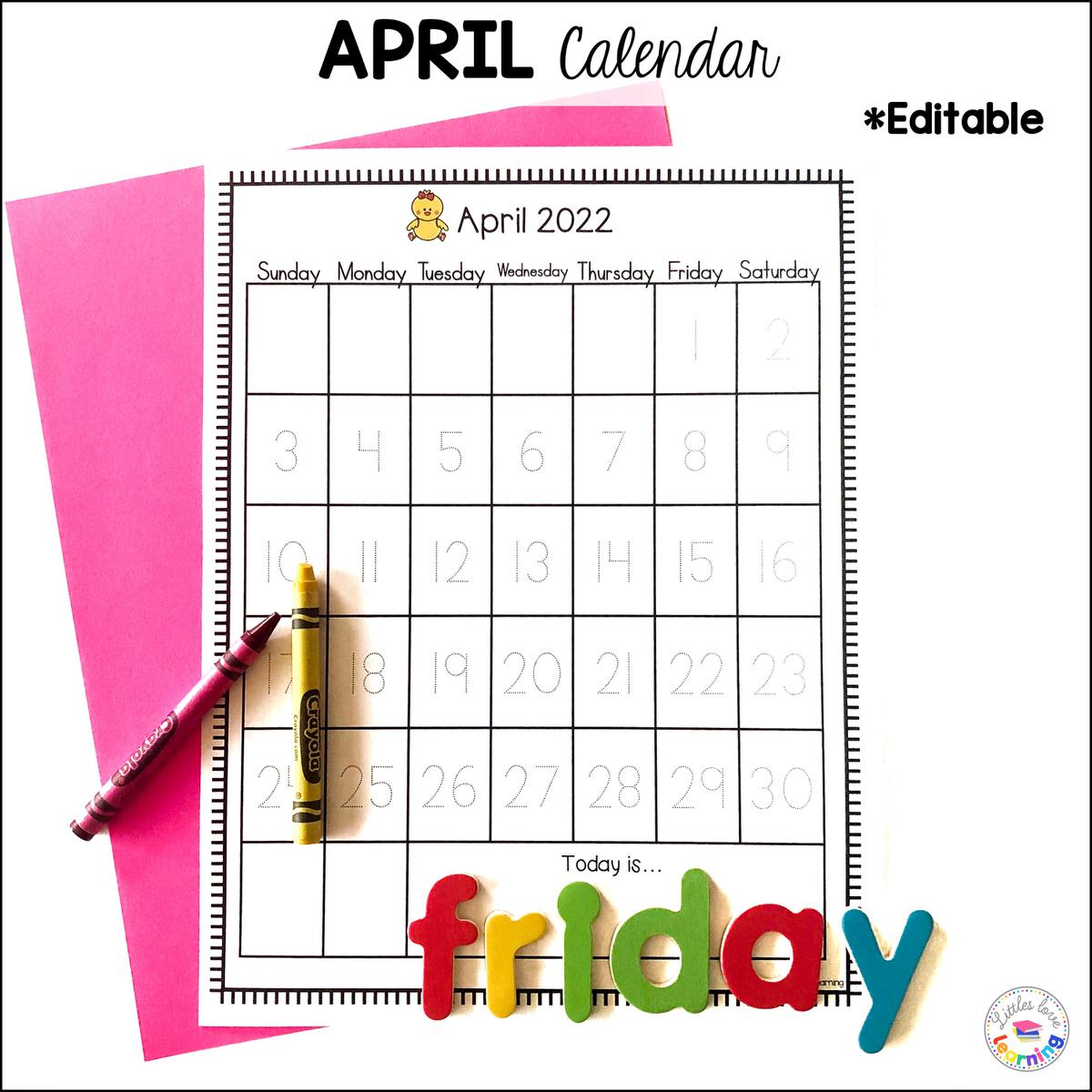 Printable Learning Pages for April (Preschool & Pre-K)
