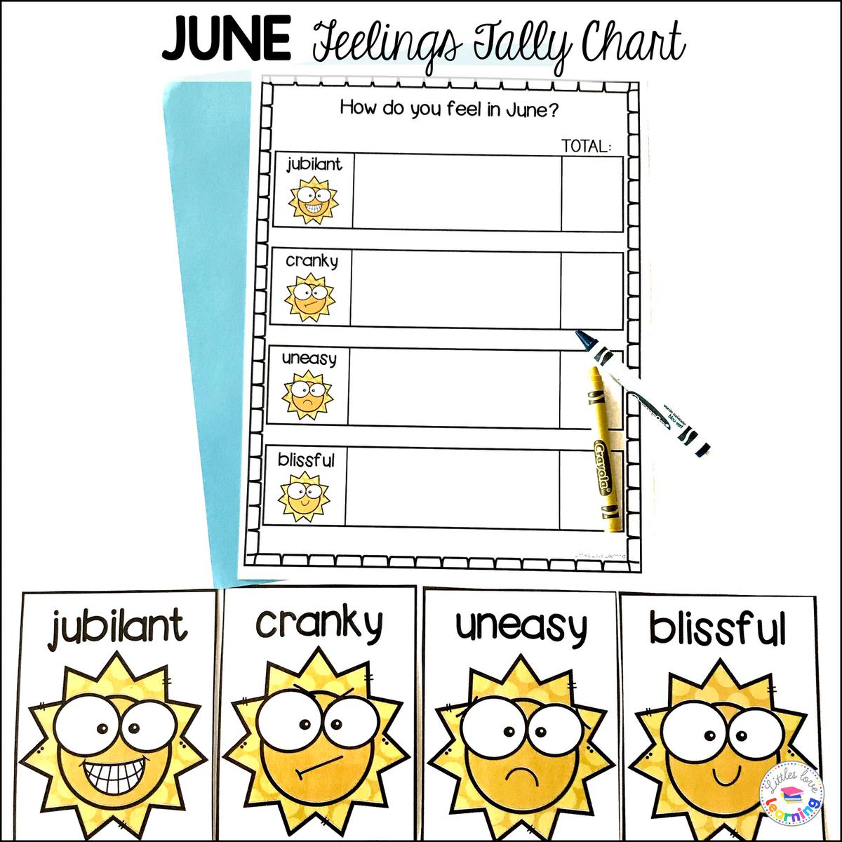 Monthly Feeling Cards & Tally Charts for Preschool & Kindergarten