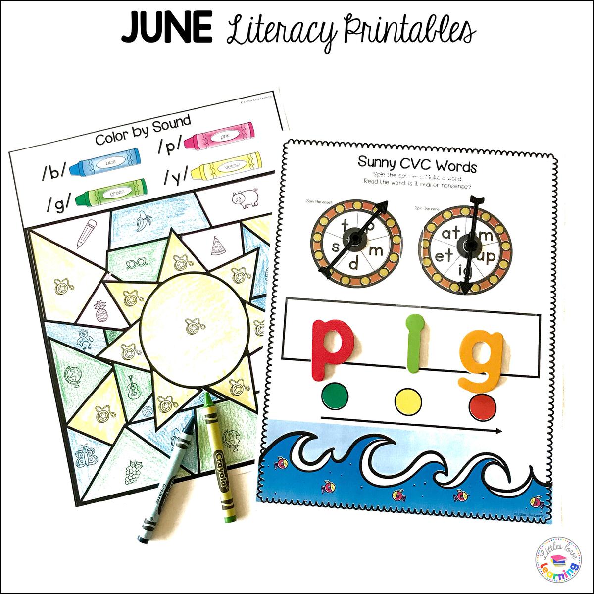 Printable Learning Pages for June (Preschool & Pre-K)