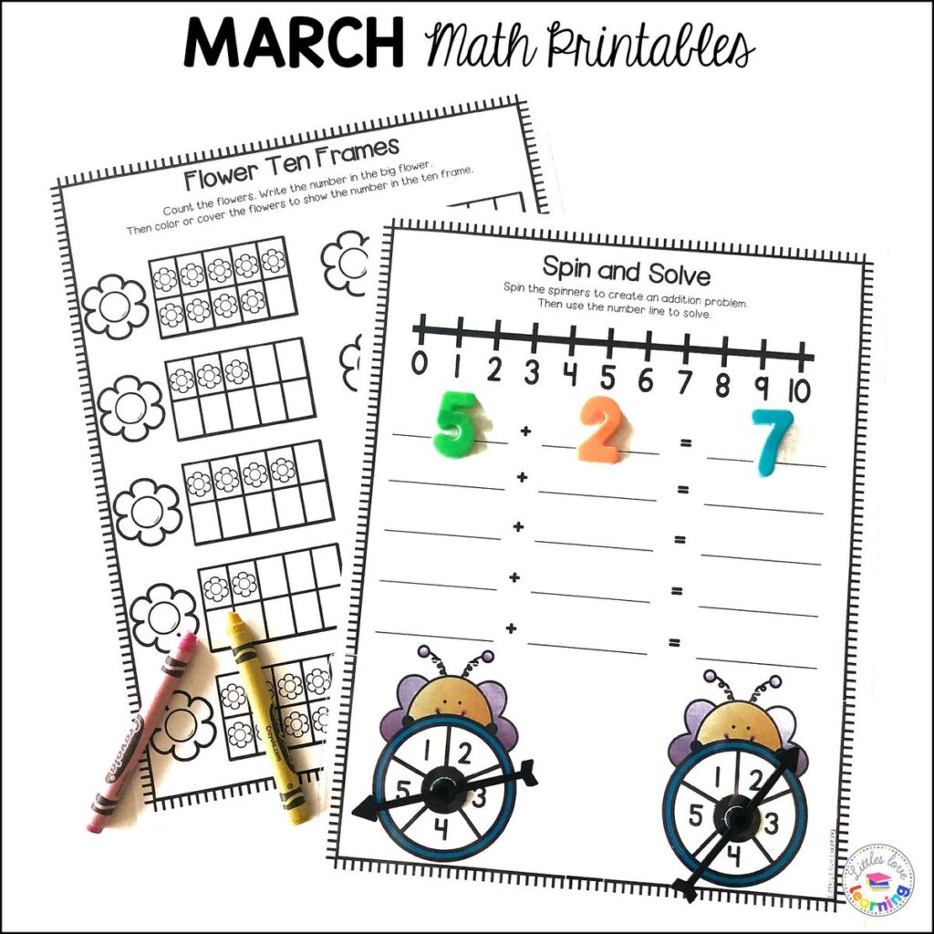 Printable Learning Pages for March (Preschool & Pre-K)