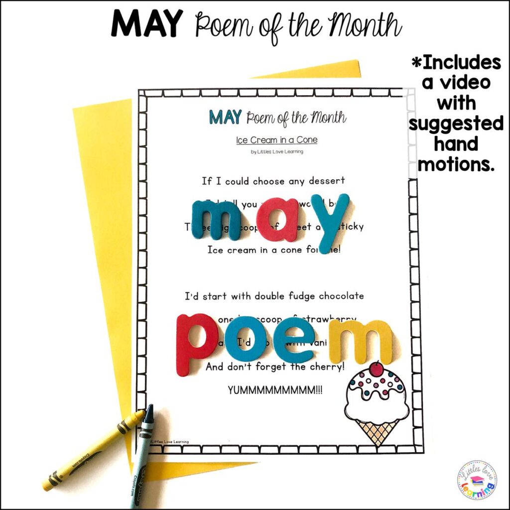Poem of the Month Printables for Preschool, Pre-K, & Kindergarten