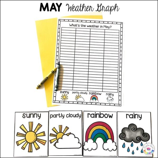Monthly Weather Cards & Bar Graphs for Preschool & Kindergarten