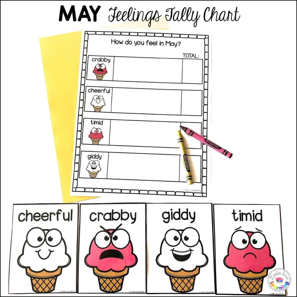 Monthly Feeling Cards & Tally Charts for Preschool & Kindergarten