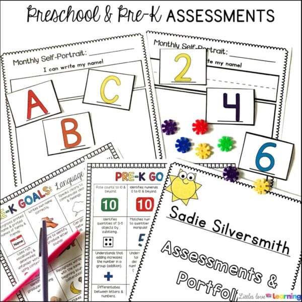 Printable Math & Literacy Assessments for Preschool & Pre-K
