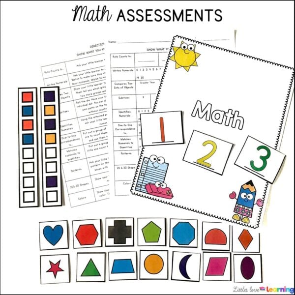 Printable Math & Literacy Assessments for Preschool & Pre-K
