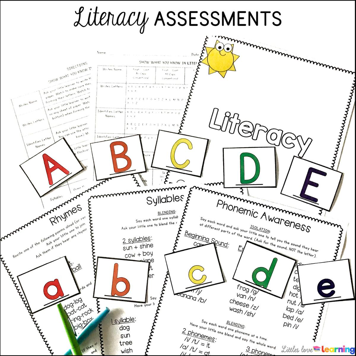 Printable Math & Literacy Assessments for Preschool & Pre-K