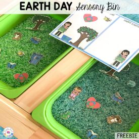 The Easiest Earth Day Sensory Bin for Preschoolers (+ a FREEBIE!)