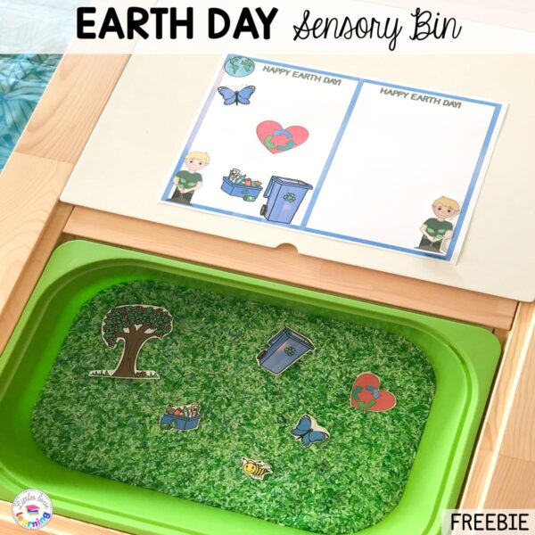 The Easiest Earth Day Sensory Bin for Preschoolers (+ a FREEBIE!)