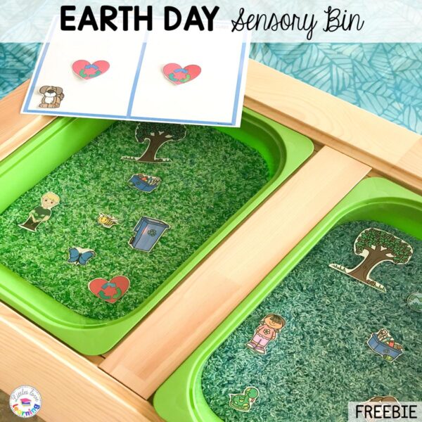 The Easiest Earth Day Sensory Bin for Preschoolers (+ a FREEBIE!)