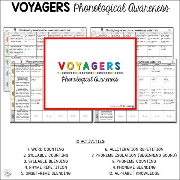 Thanksgiving Phonological Awareness Games | Pre-K & Kindergarten