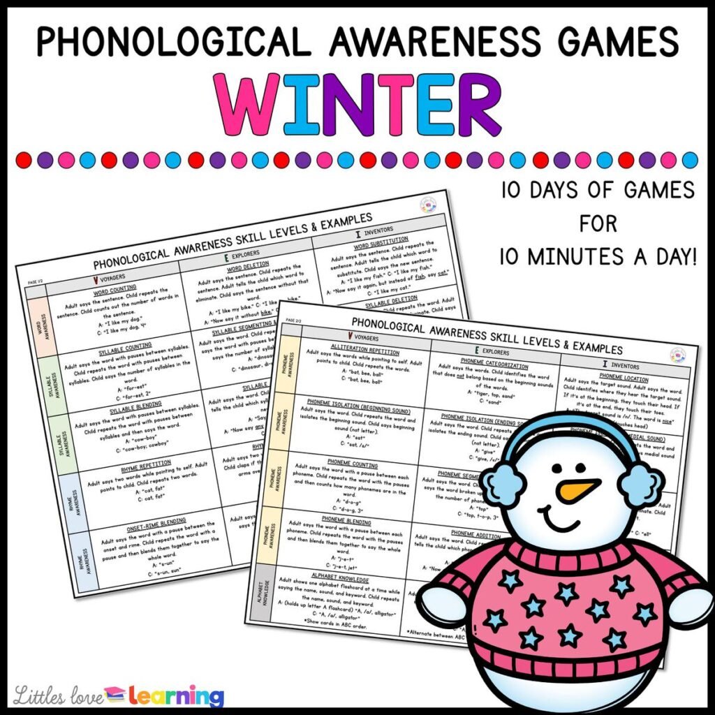 Winter Phonological Awareness Games | Pre-K & Kindergarten