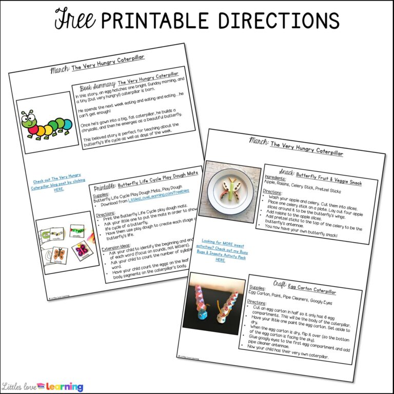 The Very Hungry Caterpillar Activities for Preschool & Kindergarten