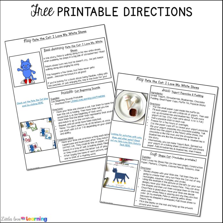 Groovy Pete the Cat Activities For Preschool and Kindergarten