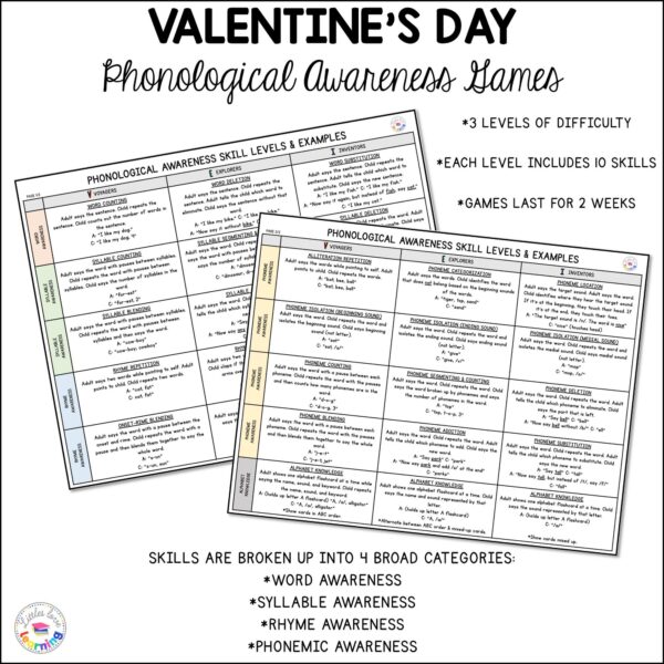 Valentine's Day Phonological Awareness Games | Pre-K & Kindergarten